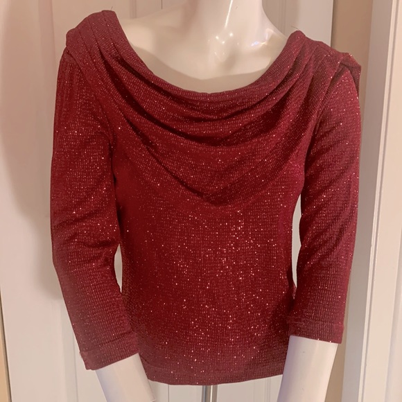 MSK | Tops | Msk Red Glitz Top | Poshmark